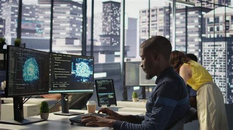 Programmer Creating Ai Machine Learning Models That Can Analyze Data To Automate Decision Making