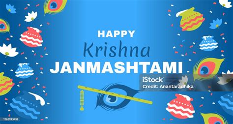 인도의 해피 잔마슈타미 축제 배경에서 다히 핸디 축하의 그림 잔마쉬타미 축제 슈리 크리샨 잔마쉬타미에서 크리슈나 경의 일러스트 배너 카드 포스터를 축하합니다 Krishna