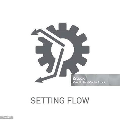 흐름 인터페이스 기호 아이콘을 설정합니다 비즈니스 및 분석 컬렉션에서 흰색 배경에 유행 설정 흐름 인터페이스 상징 로고 개념 0명에 대한 스톡 벡터 아트 및 기타 이미지