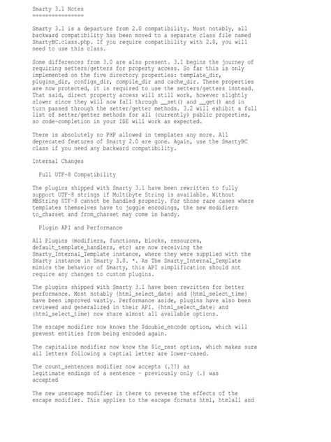 Smarty 31 Notes Pdf Php Application Programming Interface