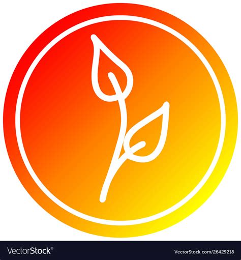 Natural Leaf Circular In Hot Gradient Spectrum Vector Image