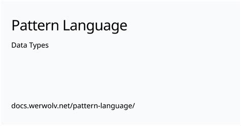 data types pattern language