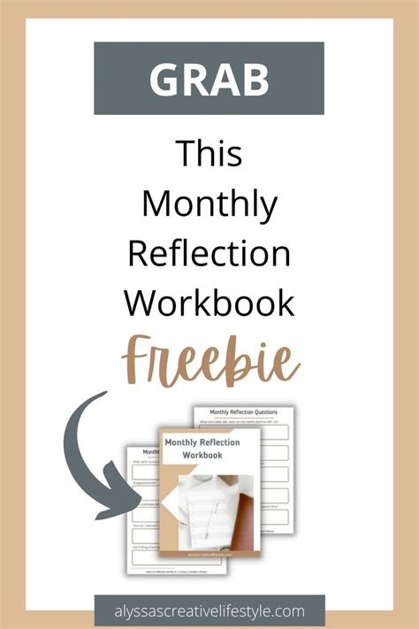 Monthly Reflection Workbook Freebie Workbook Reflection How To Plan