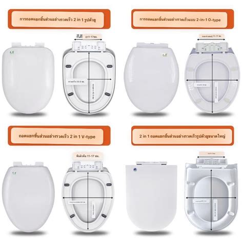 【ติดตั้งใน 1 วินาที】 ฝารองนั่ง เพิ่มความหนาป้องกันการแตกหัก ใช้ได้ทุกยี่ห้อ รูปทรง U V O ฝา