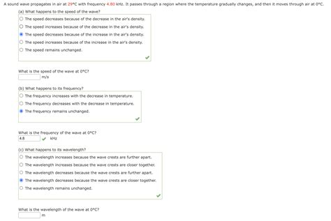 Solved A Sound Wave Propagates In Air At 29°c ﻿with