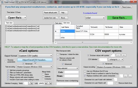Opal Convert Vcf To Csv To Vcf Vcard
