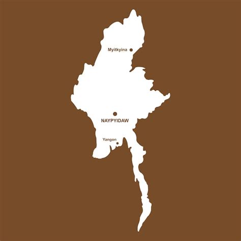 Asia Myanmar Political Map Myanmar Burma Political Map