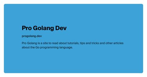 Pro Golang Dev