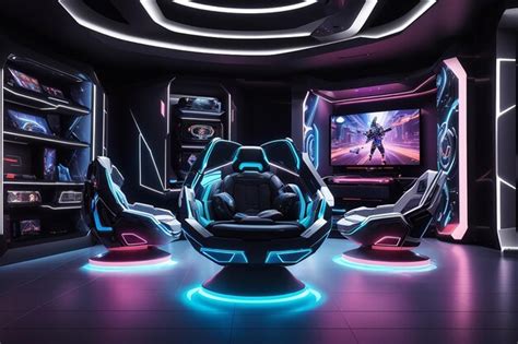 Premium Ai Image A Futuristic Gaming Oasis Captured In Highdefinition Splendor