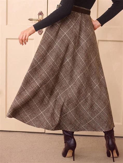 Shein Essnce Plus Size Women Skirts Plaid Women Skirts Tween Girls