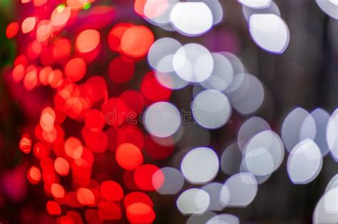 Abstract Colorful Bokeh Orbs On Dark Background Vibrant Defocused Light Dots Pattern Stock