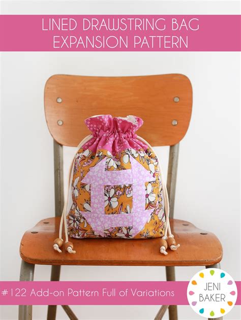 Lined Drawstring Bag Pattern Bundle Pdf Download Jeni Baker Patterns