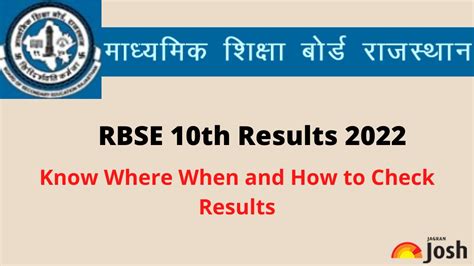 Rbse 10th Result 2022 Declared Know When Where And How To Check