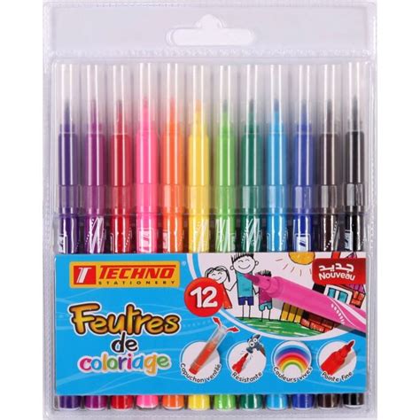 Feutre A Dessin Ecolier En Pochette Techno