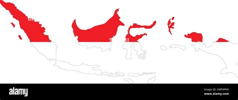 Indonesia Flag In Indonesia Map Indonesia Map With Flag Country Map