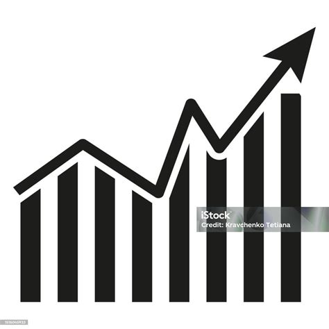 인플레이션 그래프 기호입니다 차트 아이콘입니다 그래프 아이콘이 커지고 있습니다 벡터 그림입니다 스톡 이미지 검은색에 대한 스톡 벡터 아트 및 기타 이미지 Istock