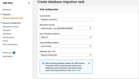 migración de microsoft sql server a amazon aurora compatible con mysql