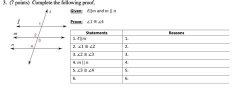 Solved Points Complete The Following Proof Given Chegg Com