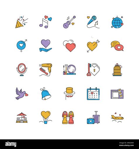 Wedding Invitations Vector Icon Set Stock Vector Image And Art Alamy