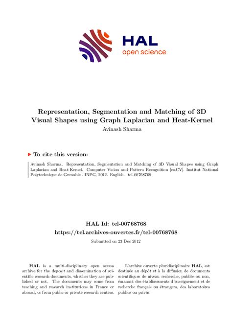 Pdf Representation Segmentation And Matching Of 3d Visual Shapes