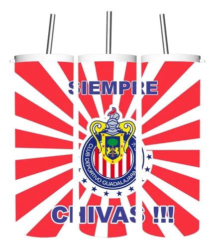 Termo Chivas De Guadalajara Skinny Tumbler 20oz Fútbol Envío Gratis