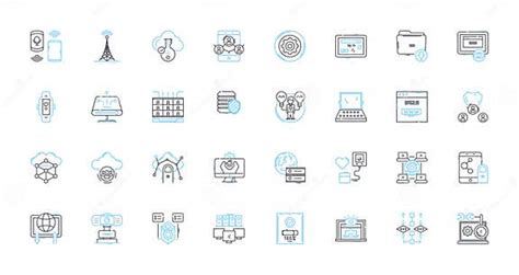 Digital Innovation Linear Icons Set Disruption Creativity Transformation Automation