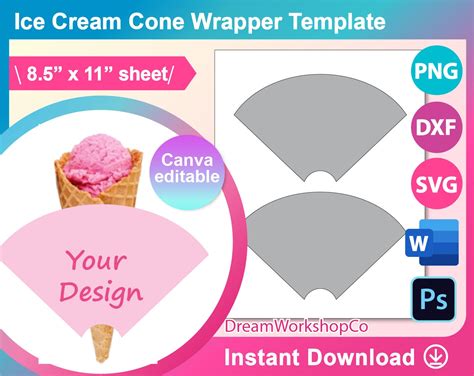 Blank Ice Cream Cone Template
