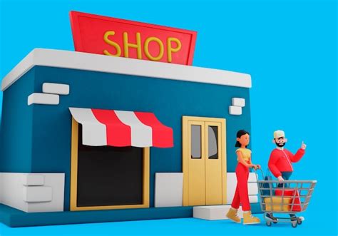 Representación 3d De Personas Comprando Archivo Psd Premium