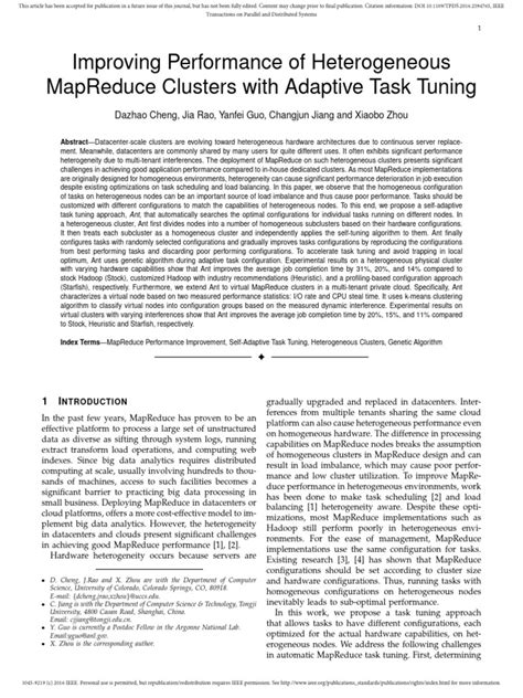 improving performance of heter mapred cluster 2016 pdf apache hadoop computer cluster