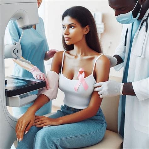 Woman Getting Mammogram And Breast Cancer Mammogram Examining Premium Ai Generated Image