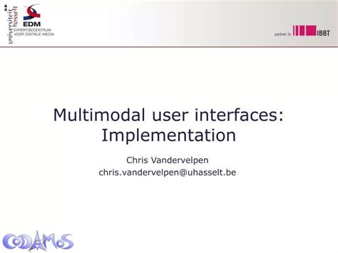 PPT Multimodal User Interfaces Implementation PowerPoint