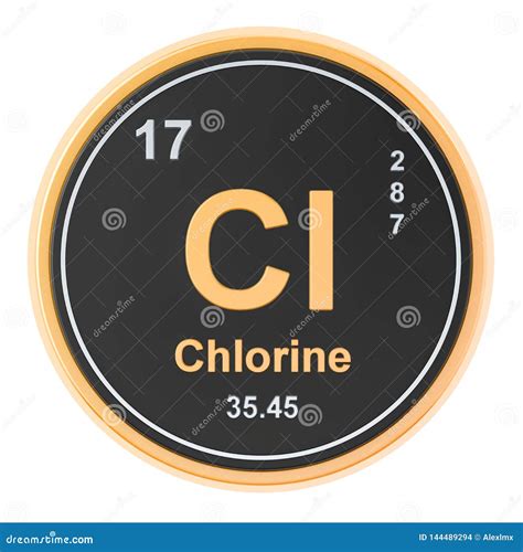 Chlorine Cl Chemical Element 3d Rendering Stock Illustration