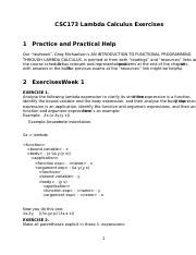 CSC Lambda Calculus Exercises Comprehensive Practice Guide Course Hero