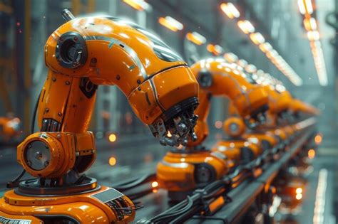automatic robotic assembly line for robots and modern machines ai