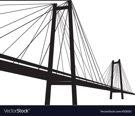 Cable Suspension Bridge Royalty Free Vector Image