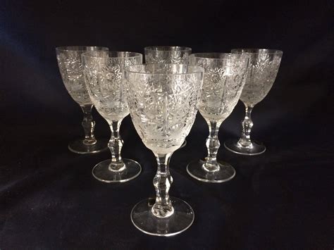 Czech Bohemia Crystal Glass Cut Wine Glasses 16cm The Price Etsy