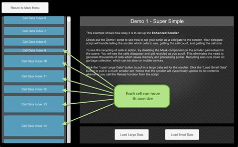 Enhancedscroller Unity By Echo17