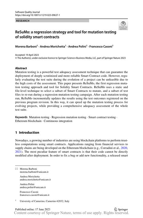 resumo a regression strategy and tool for mutation testing of solidity