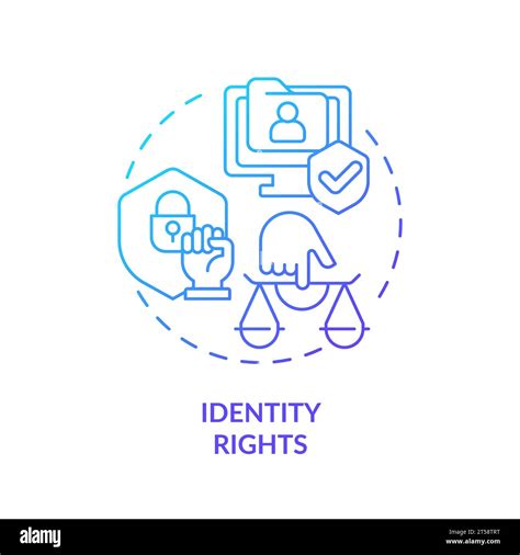 2d Gradient Identity Rights Icon Simple Isolated Vector Cyber Law Thin Line Illustration Stock
