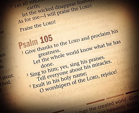 Psalm 105 Psalm 105 Psalms Praise The Lords