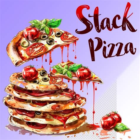 Premium Psd A Stack Of Pizzas With A Stack Of Pizza On Top Of Them