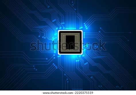 Computer Microchip Electronic Innovation Technology Abstract Stock Vector Royalty Free