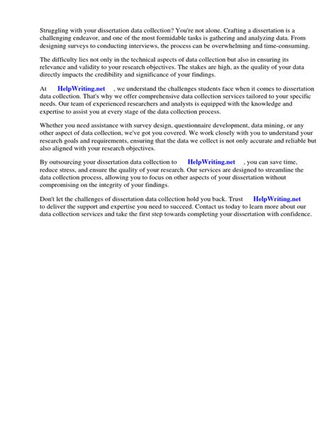 Dissertation Data Collection Services Pdf Data Methodology