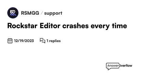 Rockstar Editor Crashes Every Time Rsmgg