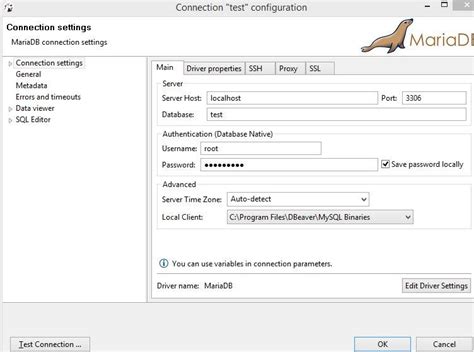 problem connecting to mariadb over ssh with dbeaver client linuxquestions