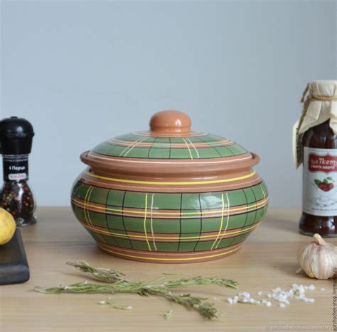 Глиняный горшок для духовки Пельменный 3л в интернет магазине на Ярмарке Мастеров Посуда