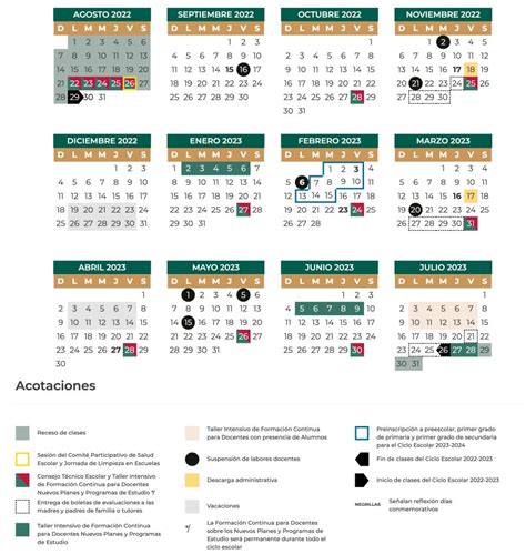 Calendario Escolar 2022 2023 Educación Michoacán
