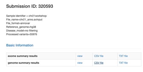 Click The Csv File Link For The Genome Summary Results And Take Some