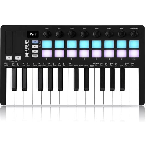 M Wave Midi Keyboard Controller Usb Bluetooth 25 Key 16 Pads