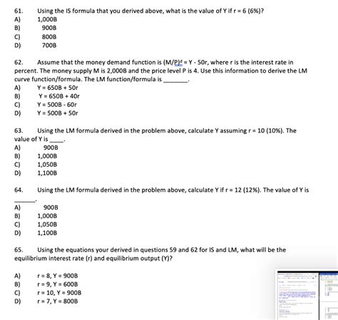 Solved The Formula For The IS Curve Can Be Derived From Chegg Com